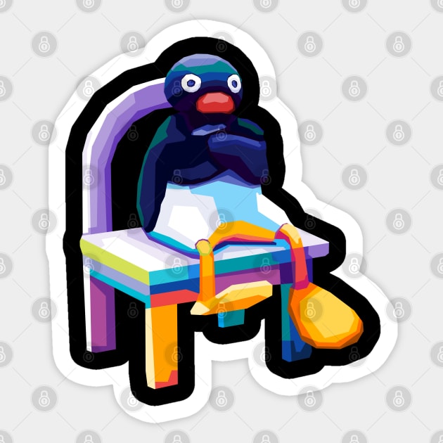 Angry Pingu meme Wpap Pop Art - Meme - Sticker | TeePublic