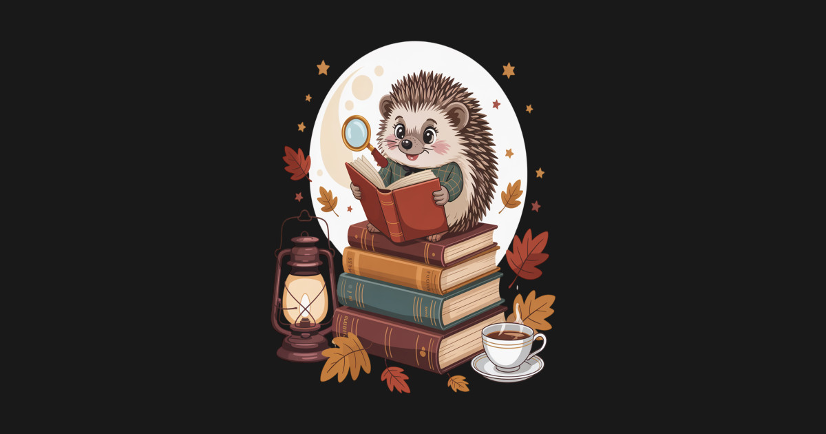 Cottagecore Hedgehog Reading - Cottagecore Hedgehog Reading - T-Shirt ...