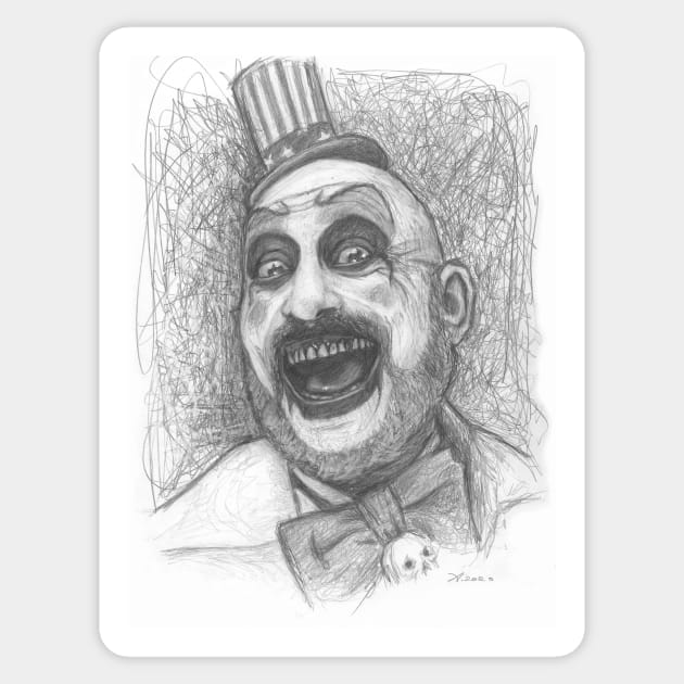 Captain Spaulding - Horror Portrait - Captain Spaulding - Sticker ...