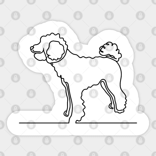Poodle Line Drawing - Poodle - Sticker | TeePublic