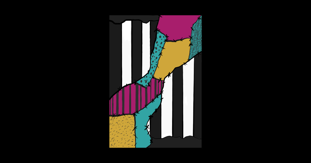 Jack and Sally patchwork - Jack - Sticker | TeePublic