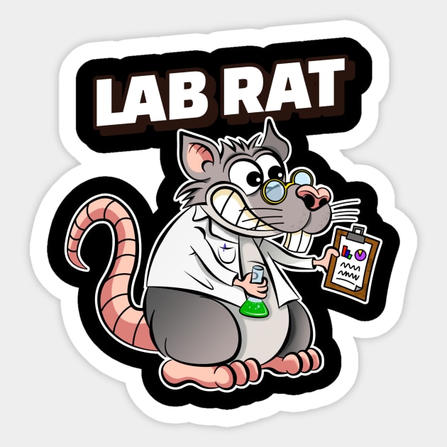Lab Rat Funny Cartoon Art - Laboratory Technician Gift - Sticker ...
