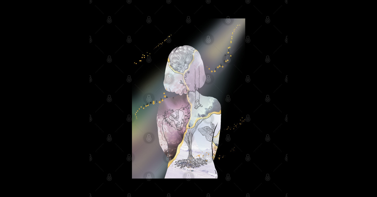 Kintsugi Girl Healing Light - Kintsugi - Sticker | TeePublic