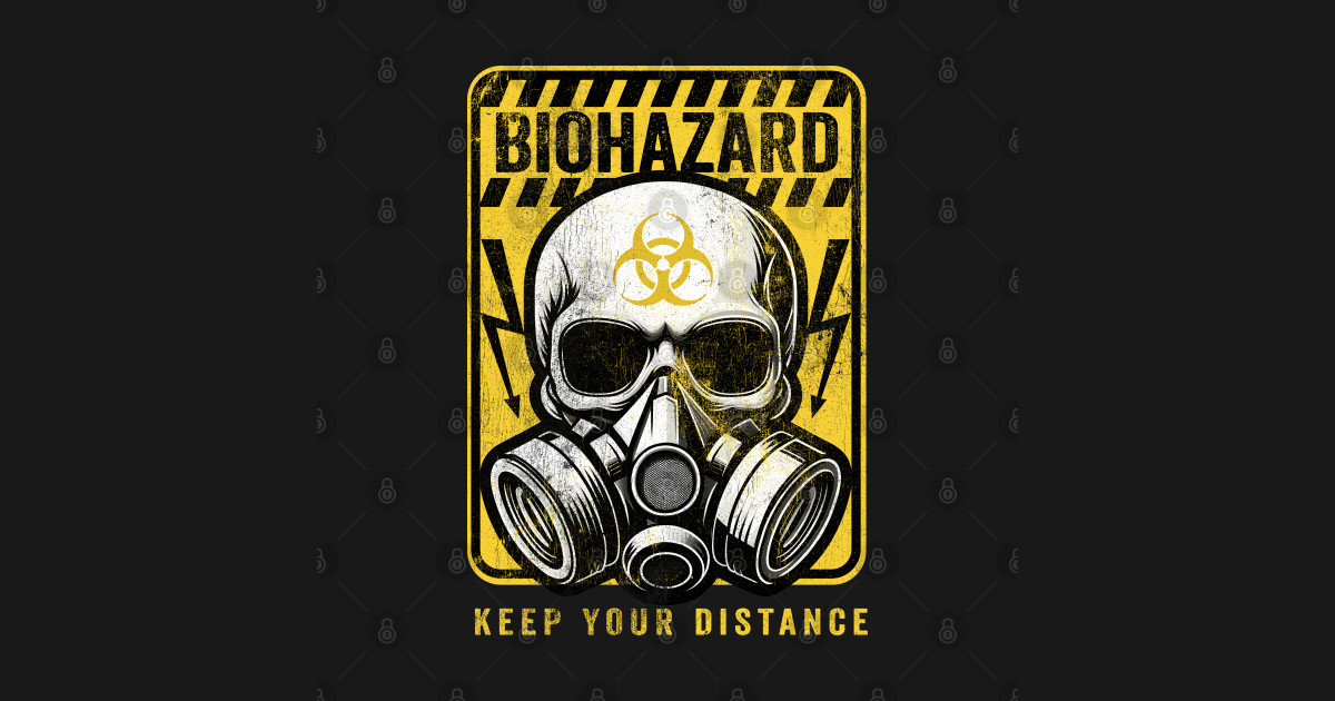 Biohazard Sign Keep Your Distance - Biohazard Mask - T-Shirt | TeePublic