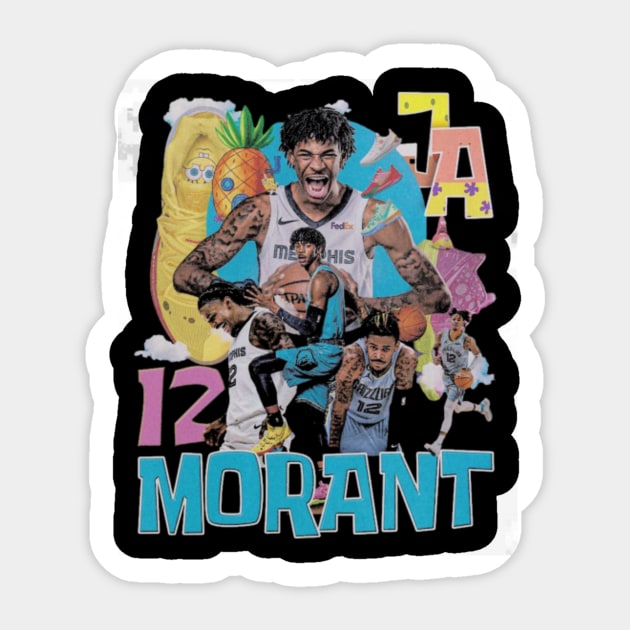 Ja Morant Vintage Collage - Ja Morant - Sticker | TeePublic