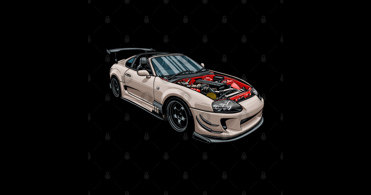 Without hood - Supra MK4 - Toyota Supra - Pin | TeePublic