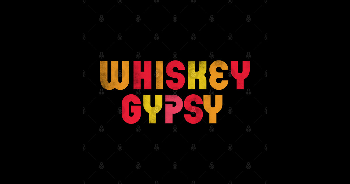 "Whiskey Gypsy" Cool & Colorful Typography Design - Whiskey - Sticker ...