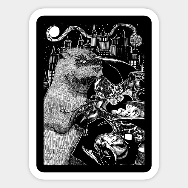 Batman versus Otter - Batman - Sticker | TeePublic