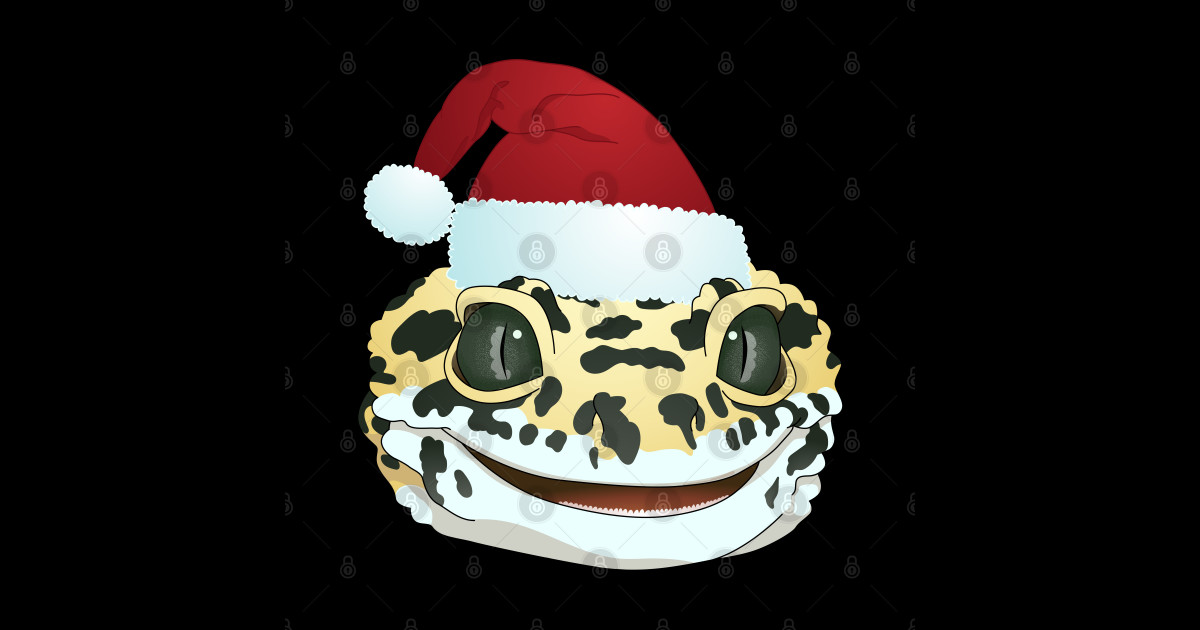 Leopard Gecko Wearing a Santa Hat - Leopard Gecko - Sticker | TeePublic