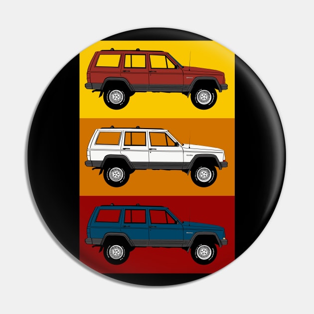 Jeep Cherokee Pop Art ~ Sedona palette - Jeep Lover - Pin | TeePublic