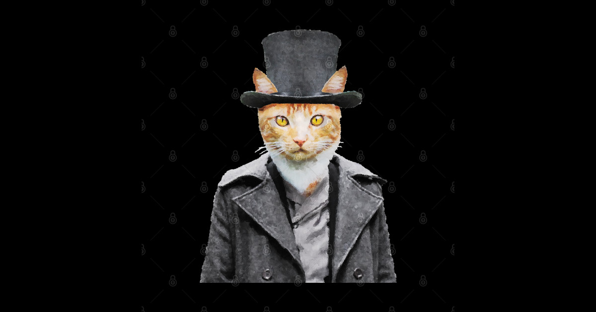 Gothic Orange Cat - Cat - Sticker | TeePublic