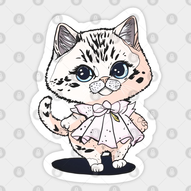 Tutu wearing kitten - Kawaii Cat - Sticker | TeePublic