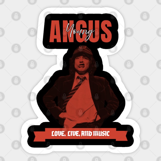 Angus Young / Retro Style - Angus Young - Sticker | TeePublic