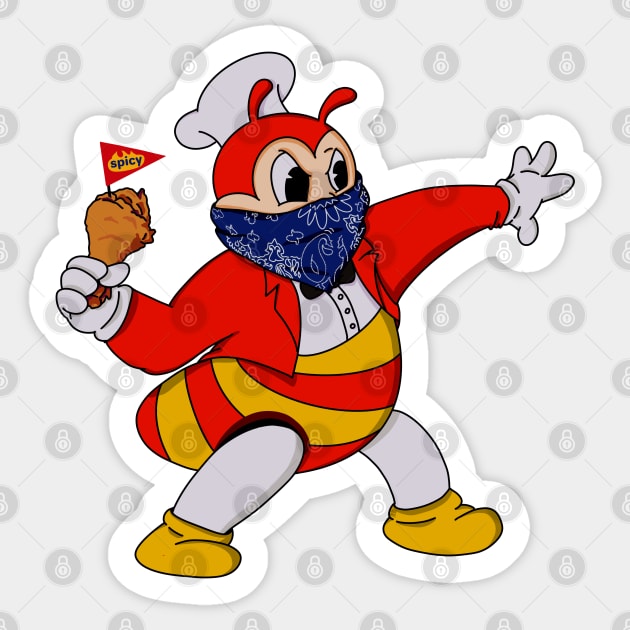 CUTE ANGRY JOLLIBEE SPICY CHICKEN JOY - Jollibee - Sticker | TeePublic