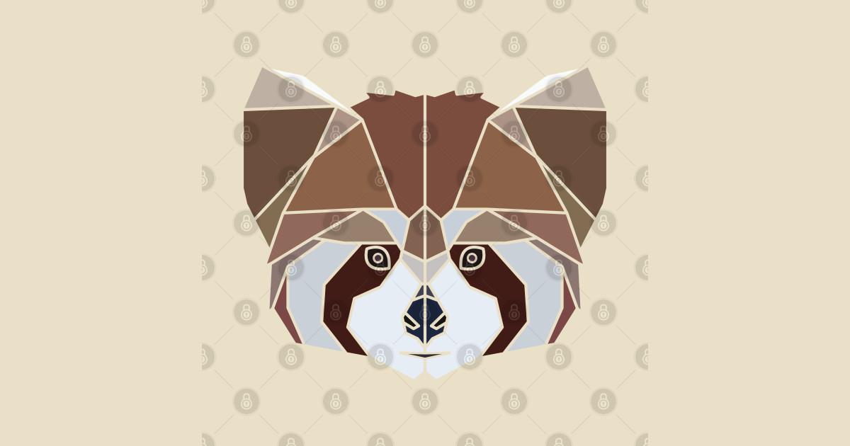 Red Panda Geometry Pattern - Geometry Animals Design - T-Shirt | TeePublic