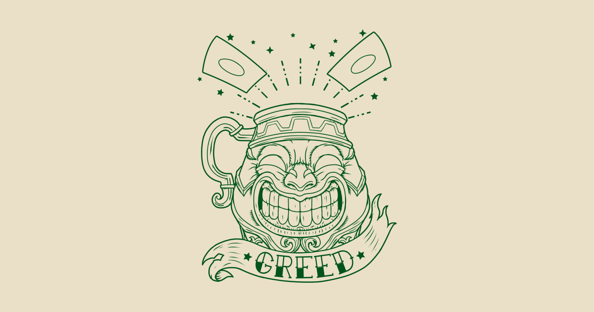 Greed- line version - Tattoo - T-Shirt | TeePublic