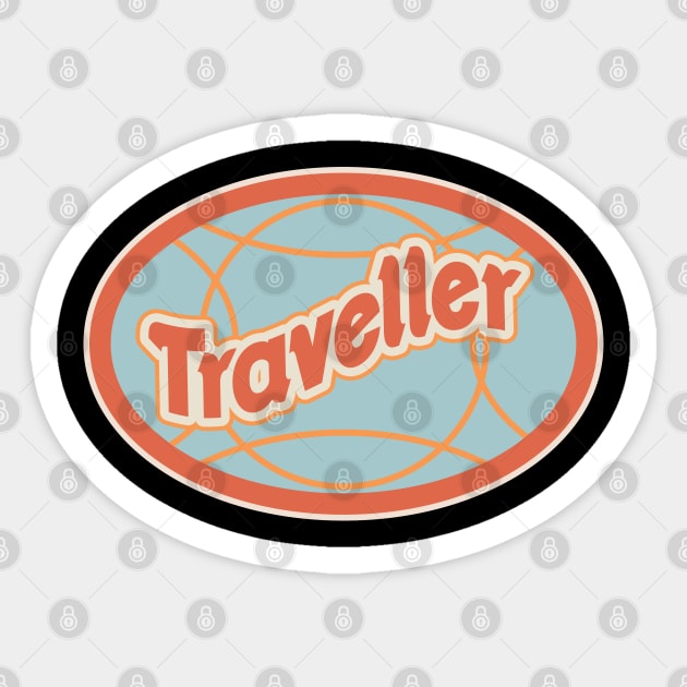 Retro Traveder Badge - Vintage backpacker Sticker - Classic Travel ...