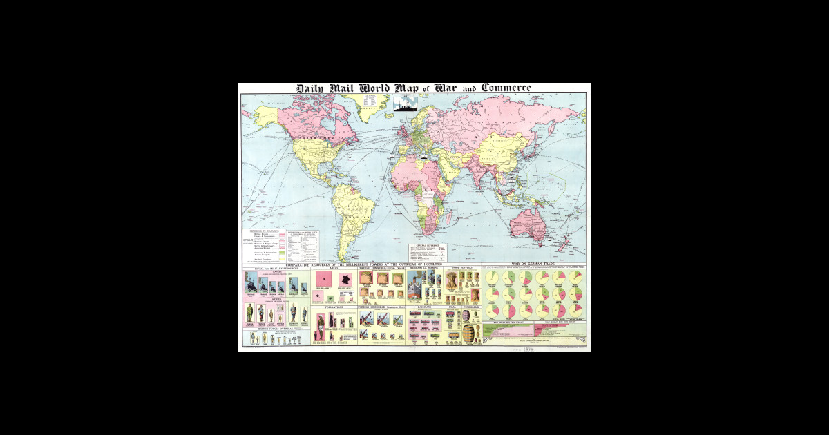 World map wall art 1934 dorm decor mappemonde daily mail world map Art ...