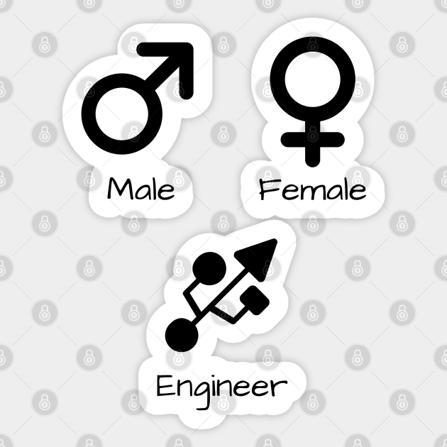 Engineer Gender Meme - Engineering Funny - Sticker | TeePublic