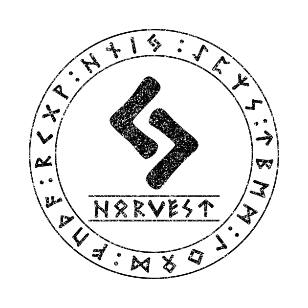 Rune symbol of Year Jera. Old stamp of the vikings rune circle - Runes ...