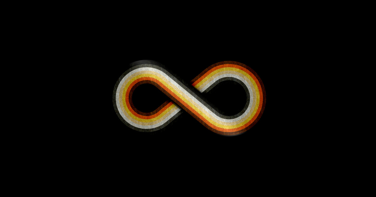 Large Infinity Symbol Striped with Gay Bear Pride Flag - Infinity ...