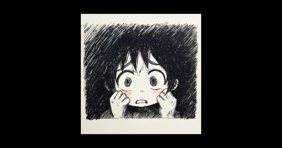 Worry drawing | Anime style - Worry Drawing - Sticker | TeePublic