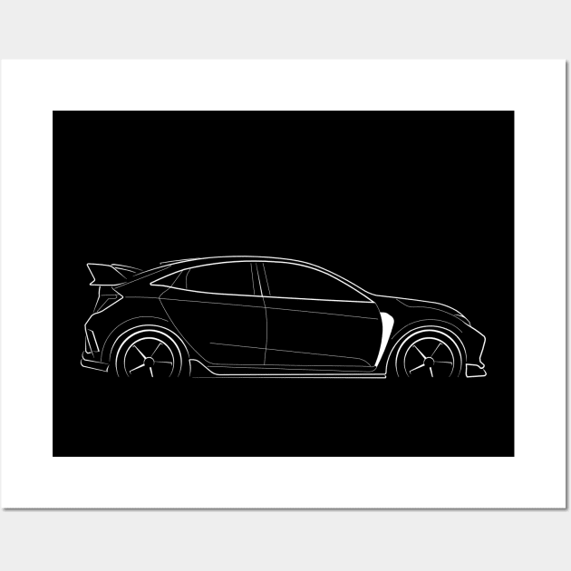 Honda Civic si Type R FK8 - profile stencil, white - Civic Si Type R ...