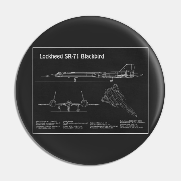 Lockheed SR-71 Blackbird - PD - Sr 71 - Pin | TeePublic