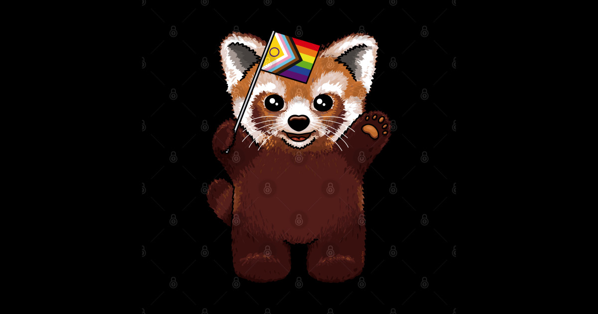 Red Panda Rainbow - Red Panda - Posters and Art Prints | TeePublic