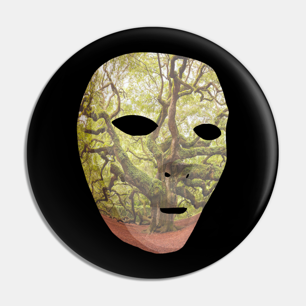 Tree outline mask - Tree Outline Mask - Pin | TeePublic