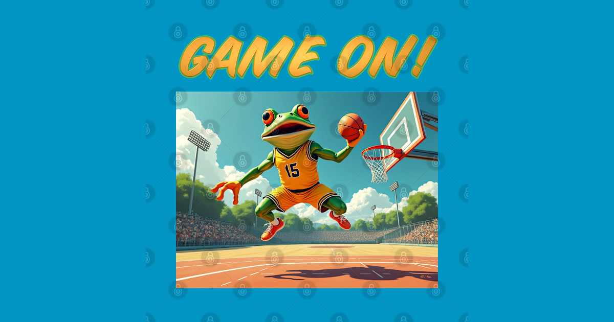 Game On Basketball Frog - Frog - T-Shirt | TeePublic