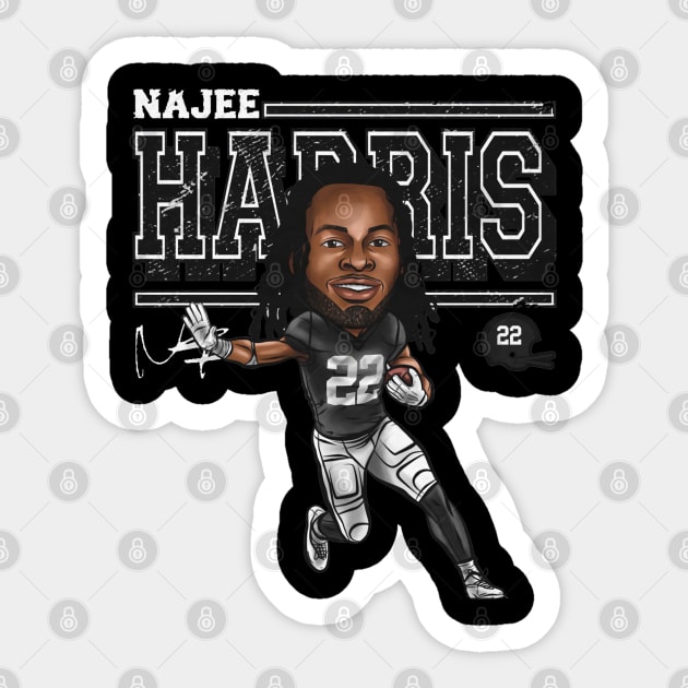 Najee Harris Pittsburgh Cartoon - Najee Harris - Sticker | TeePublic