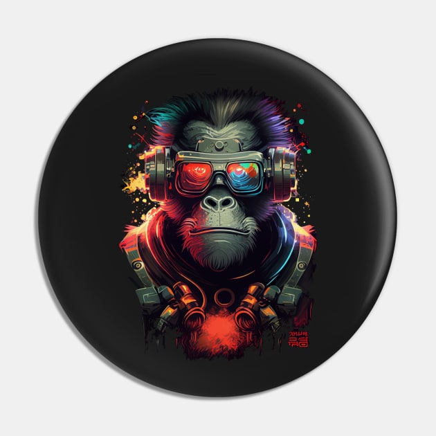 Anime Cyber Ape (Sci-Fi Ape Vintage Retro Future Design Cyberpunk Space ...