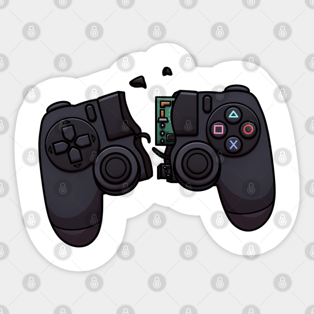 Broken Video Game Controller Rage - Gamer Rage - Sticker | TeePublic