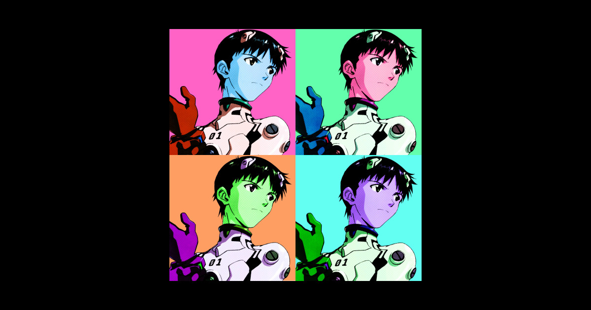 Shinji Ikari Andy Warhol Portrait - Shinji Ikari - Posters and Art ...