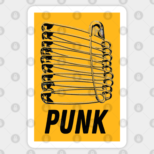 Punk #2 - Safety Pin Typography Design - Punksthetic - Sticker | TeePublic