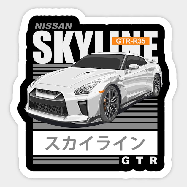 NISSAN GTR R35 - Nissan Gtr R35 - Sticker | TeePublic