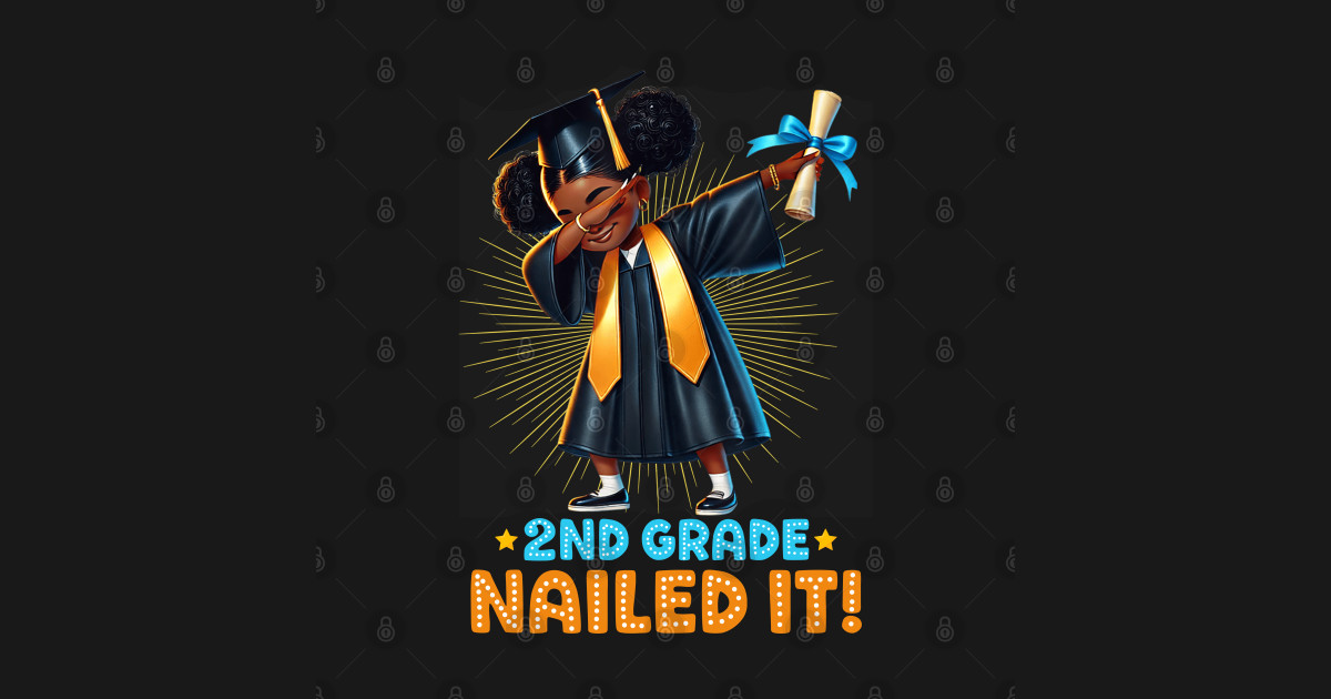 Cute Dabbing Graduation Girls 2nd Second Grade Class of 2025 ...