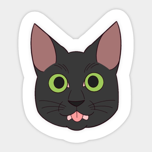 Black Cat Blep - Black Cat - Sticker | TeePublic