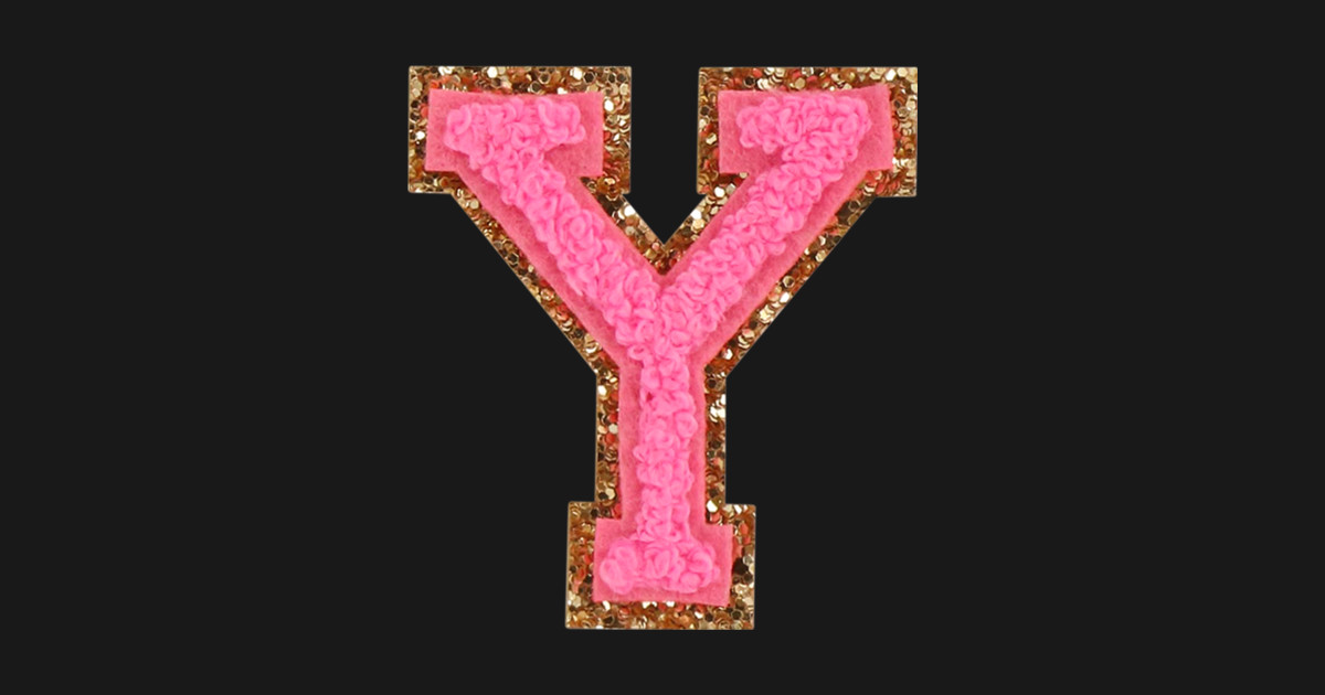 Y - Bubblegum Glitter Varsity Letter Patches - Y Bubblegum Glitter ...