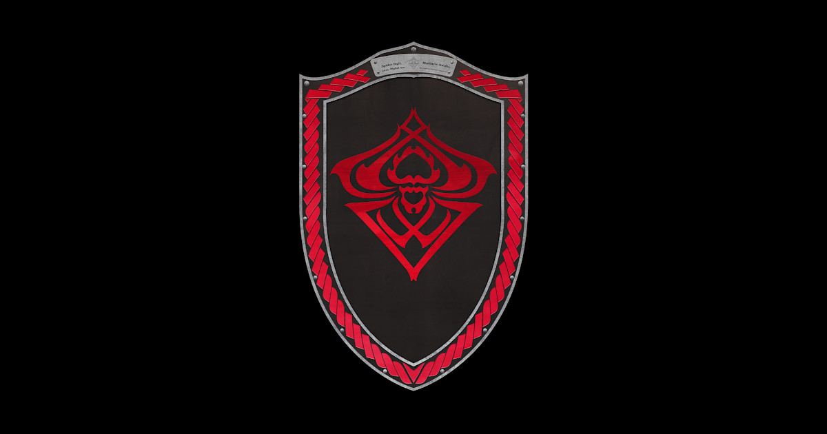 Spider Sigil Red (Shield Red Celtic Rope moonsilver rims Black Core ...