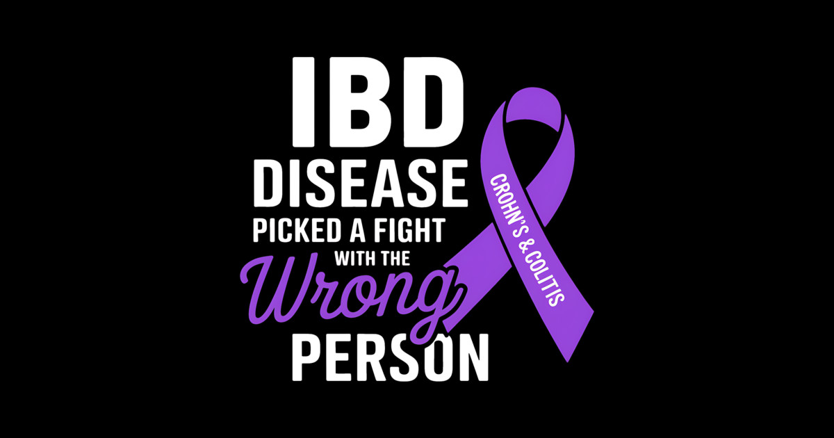 Crohn's and Colitis Awareness IBD Disease Day Purple Ribbon - Crohns ...