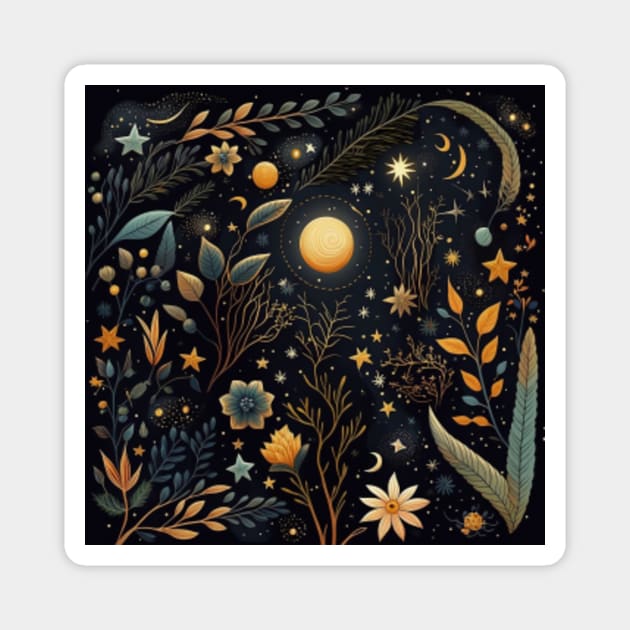 2. Celestial Bohemian Flowers Aesthetic Design Stars Moon Floral Cosmic ...