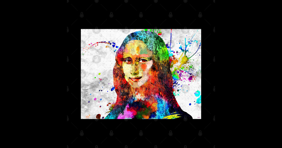 Mona Lisa Colorful Grunge Portrait - Mona Lisa - Sticker | TeePublic