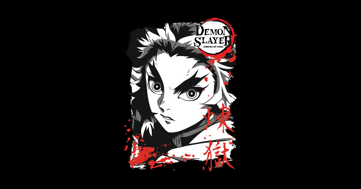 Rengoku black and white - Rengoku Kyojuro - Sticker | TeePublic