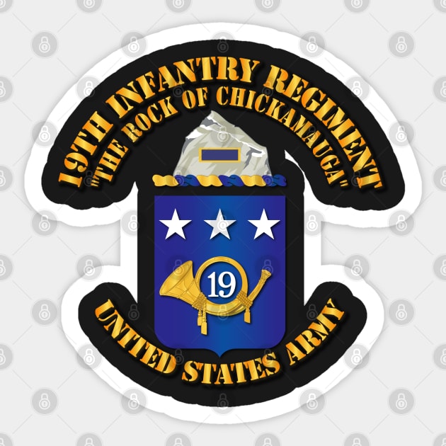 19th Infantry Regt - COA - 19th Infantry Regt Coat Of Arms - Sticker ...