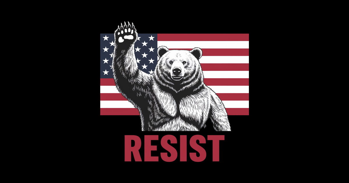 The Resist Bear USA Flag - The Resist Bear Usa Flag - Sticker | TeePublic