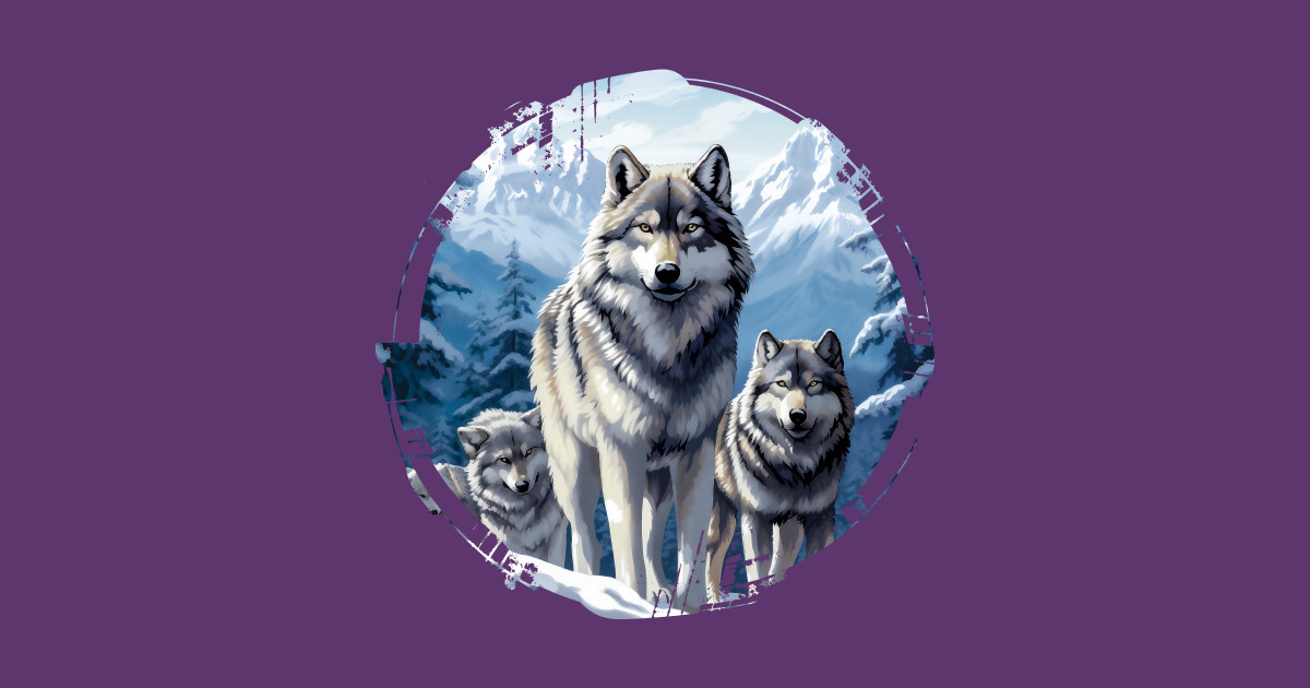 family of wolves - Wolves - T-Shirt | TeePublic