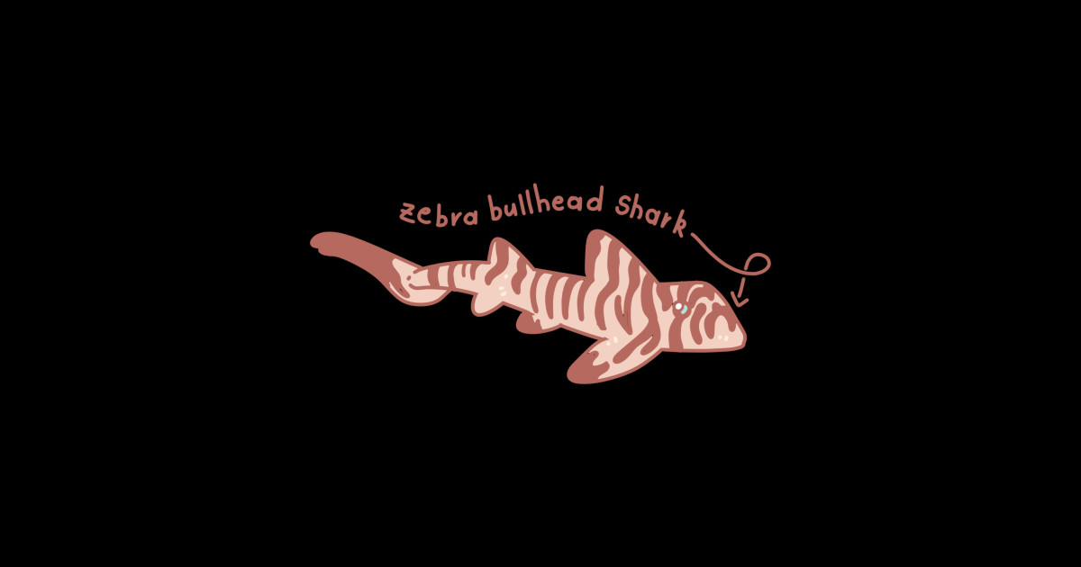 zebra bullhead shark - Shark - Sticker | TeePublic