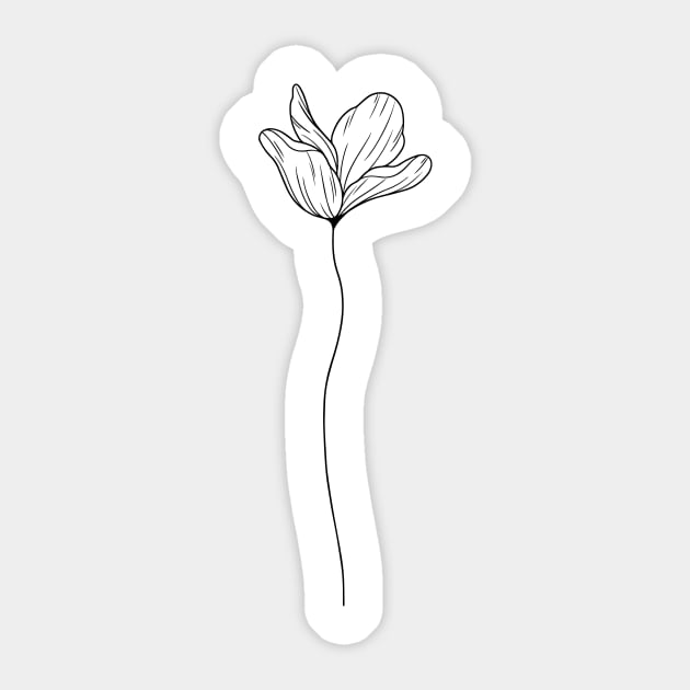 Blume Line Art Mohnblume Line Work Schlicht - Blume Line Art - Sticker ...